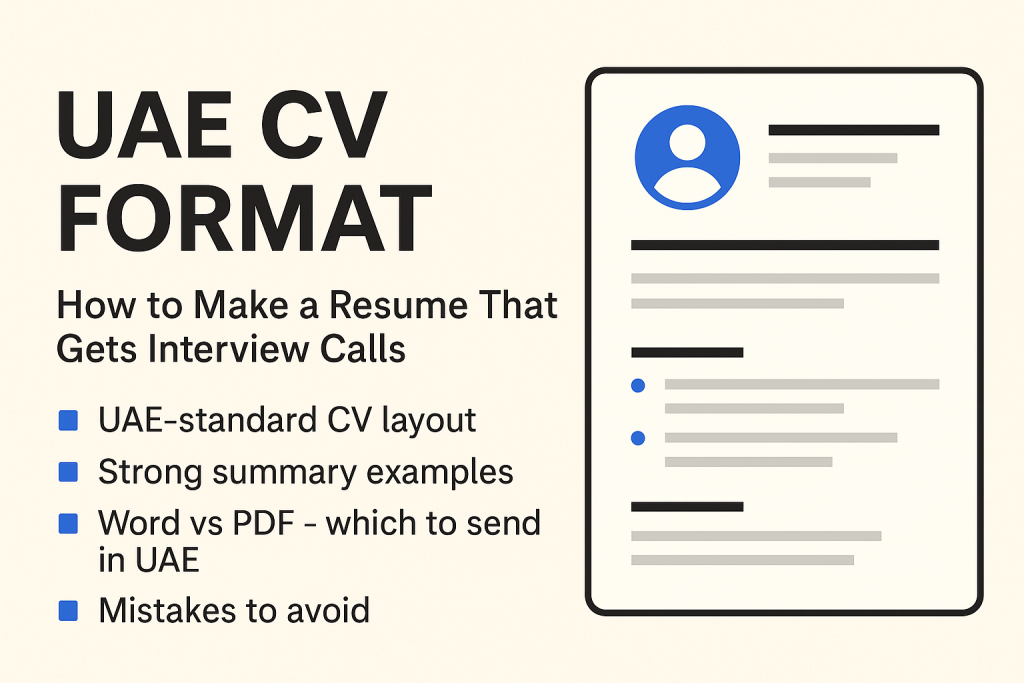 UAE CV Format – How to Make a Resume That Gets Interview Calls - UAE ...